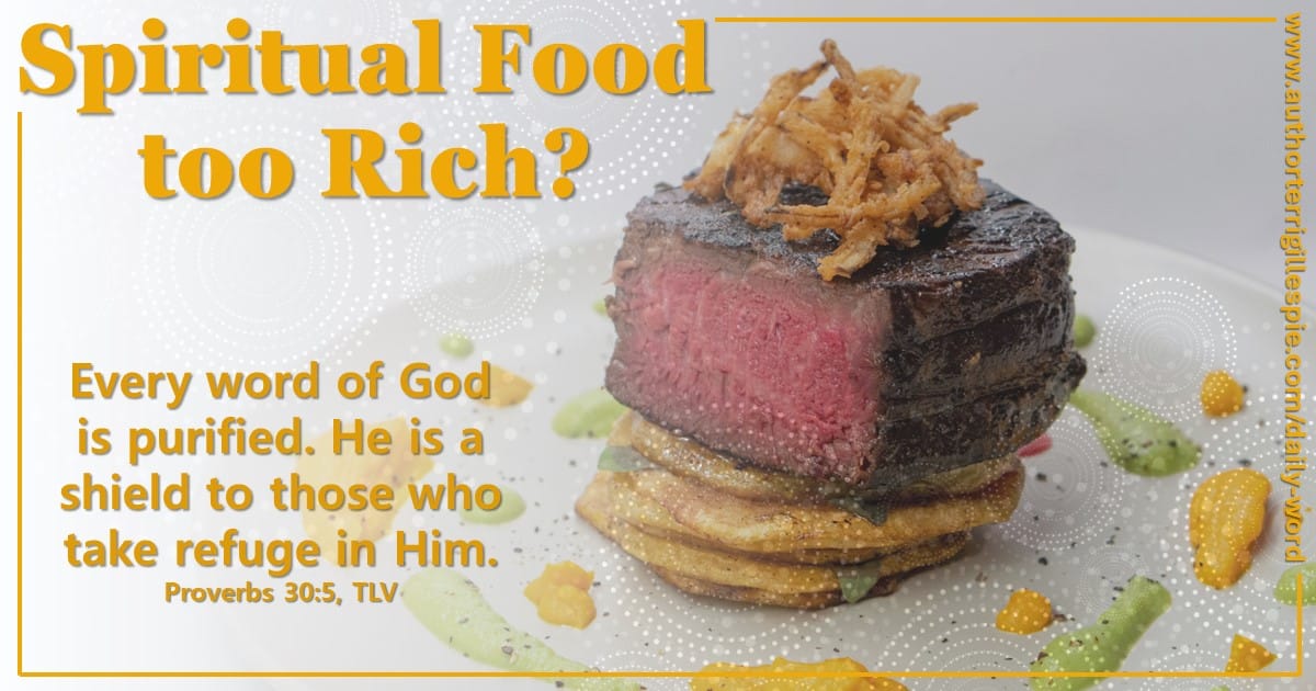 Daily Word: Spiritual Food too Rich? Proverbs 30:5 - Terri Gillespie