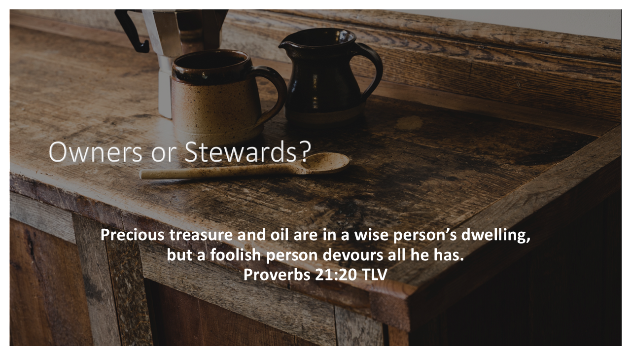 Daily Word: Owners or Stewards? Proverbs 21:20 - Terri Gillespie